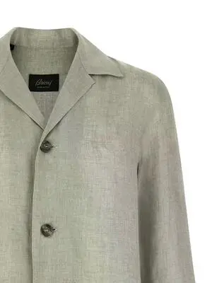 Brioni Patch Pocket Linen Shirt Jacket