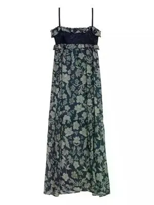 Agua Bendita Amaranta Floral-print Maxi Dress - Blue