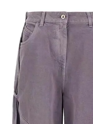 Attico Garment-dyed Jeans With Side Ribbons - Purple