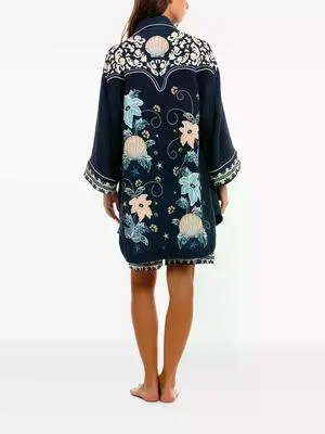 Agua Bendita Floral-print Elastic-waist Shorts