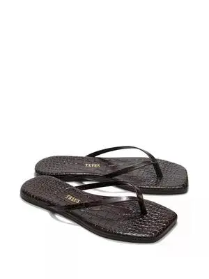 Tkees Lily Square Croc-effect Flip-flops