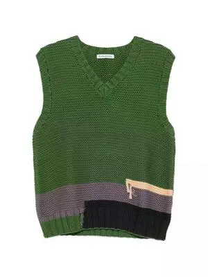 You Must Create V-neck Color Block Vest
