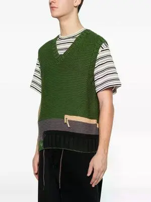 You Must Create V-neck Color Block Vest