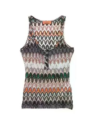 Missoni Buttoned Patterned Tank Top