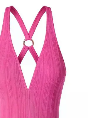 Michael Kors Cross-back Ribbed One-piece Swimsuit
