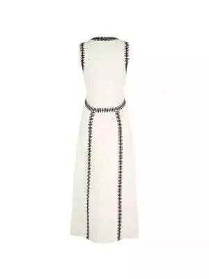 Johanna Ortiz V-neck Midi Dress - Neutrals