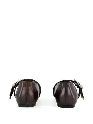 Le Monde Beryl Claudia Leather Ballet Flats - Brown
