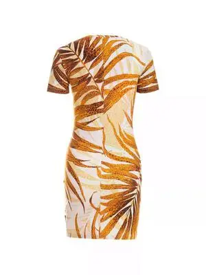 Just Cavalli Palm-print Mini Dress