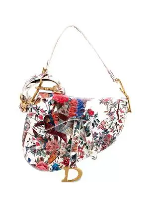 Dior Saddle Handbag With Strap Printed Leather Medium - Multicolour