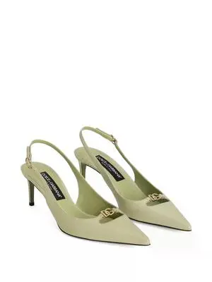 Dolce & Gabbana Lollo Slingbacks In Silk Nappa Leather