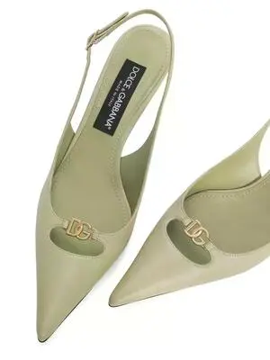 Dolce & Gabbana Lollo Slingbacks In Silk Nappa Leather