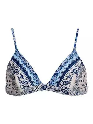 Agua Bendita Lisa Paisley-print Triangle Bikini Top - Blue