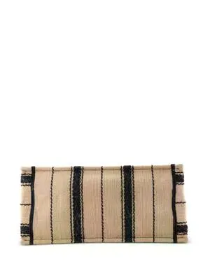 Dior Book Bayadere Stripe Embroidered Canvas Medium Tote Bag - Black