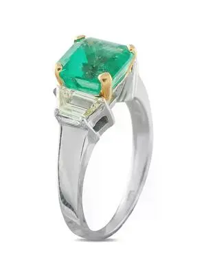 LB EXCLUSIVE Diamond And Emerald Ring - Silver