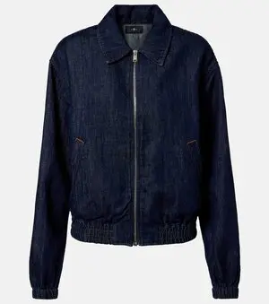 7 For All Mankind Denim Bomber Jacket - Blue