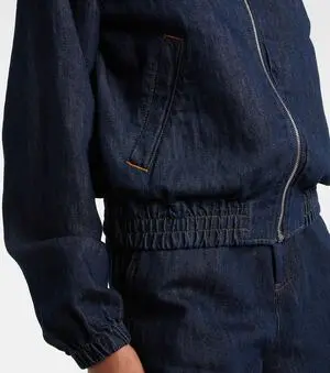 7 For All Mankind Denim Bomber Jacket - Blue