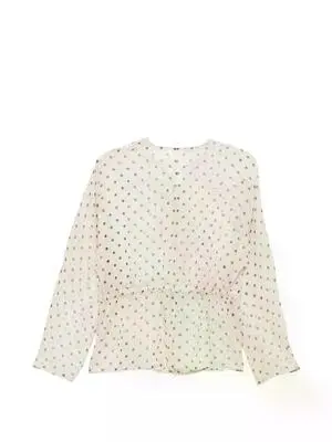P.a.r.o.s.h Polka-dot Tie-waist Blouse - Neutrals