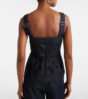 Veronica Beard Mirielle Cotton Chambray Top