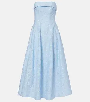 Simkhai Valeria Embroidered Midi Dress - Blue