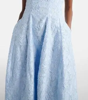 Simkhai Valeria Embroidered Midi Dress - Blue