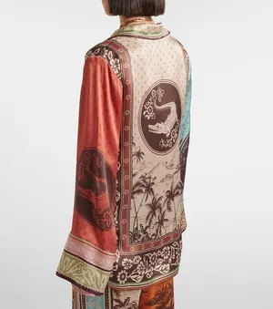 ALEMAIS Alberta Printed Silk Satin Shirt - Multicoloured
