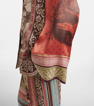 ALEMAIS Alberta Printed Silk Satin Shirt - Multicoloured