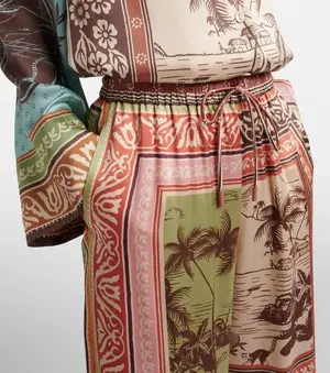 ALEMAIS Alberta Silk Satin Palazzo Pants - Multicoloured
