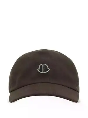 Moncler X Rick Owens Logo Patch Cotton Baseball Cap - Brown
