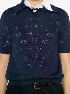 Gucci Gg Pointelle Polo Top