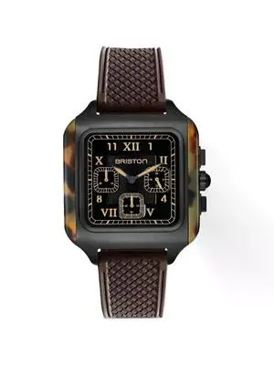 BRISTON 39mm Square Case Chronograph Watch - Black