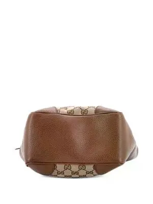 Gucci Bree Convertible Tote Gg Canvas With Leather Small Crossbody Bag - Brown