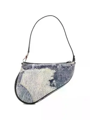 Dior Vintage Saddle Printed Denim Mini Clutch Bag - Blue