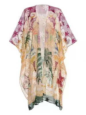 Agua Bendita Floral-print Beach Cover-up - Yellow