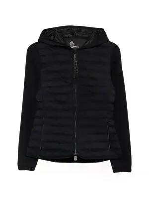 Moncler Hooded Zip-up Cardigan - Black