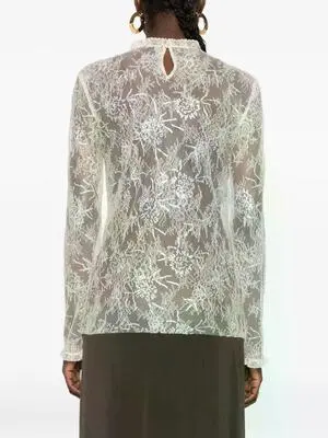 Alberta Ferretti Lace Floral Blouse
