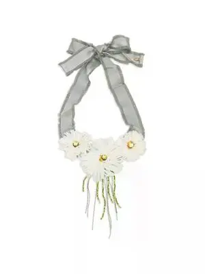 Red Valentino Flower-motif Necklace - Grey