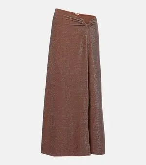Johanna Ortiz Ring-detail Midi Skirt - Brown