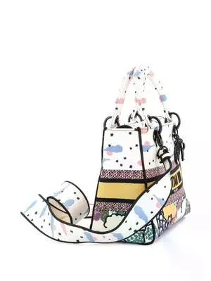 Dior Lady D-lite Embroidered Canvas Satchel - Multicolour