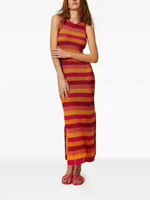 TWINSET Striped Knit Midi Dress