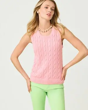 LILLY PULITZER Brockton Crew Neck Sweater Tank - Conch Shell Pink