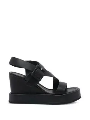 PALOMA BARCELO Buckle-closure Leather Wedge Sandals