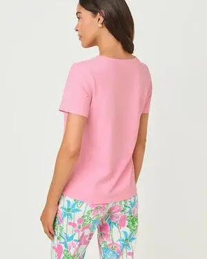 Lilly Pulitzer® Knit Top With Pearl Trim - Conch Shell Pink