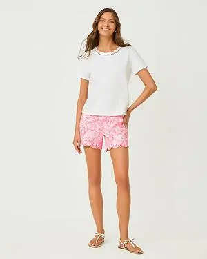 LILLY PULITZER Knit Top With Pearl Trim - Resort White