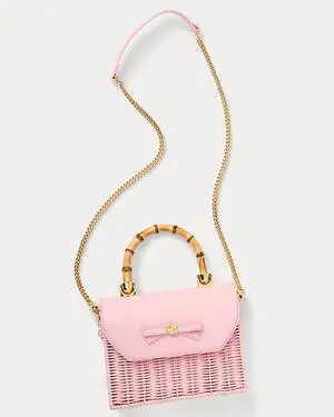 LILLY PULITZER Teighen Bow Wicker Bag - Pink Muse