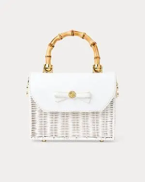 LILLY PULITZER Teighen Bow Wicker Bag - Resort White