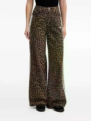 Adidas Leopard-print Wide Leg Jeans