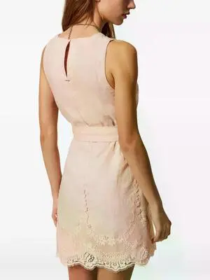 TWINSET Lace-trim Belted Dress - Pink