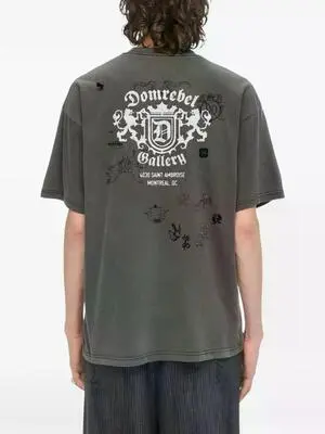DOMREBEL Lion Crest Print T-shirt - Grey