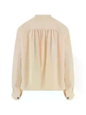JIL SANDER Pleated Mandarin-collar Shirt