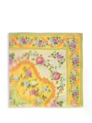 Etro Flower-print Square Scarf - Yellow